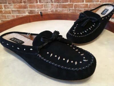 Sporto Black Water Repellent Suede Gerry Studded Moccasin Mule 7.5 Sale ...