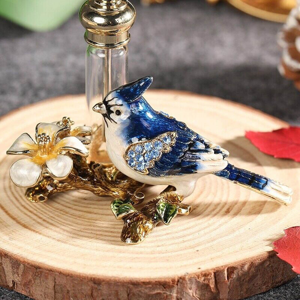 Vintage Blue Bird Perfume Bottle Glass Crystal Empty Essential Oil ...