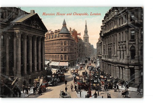 London England Postcard 1907-1915 Mansion House and Cheapside | eBay