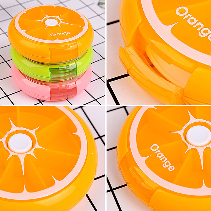 Round Weekly 7 Days Tablet Medicine Storage Pill Box Organizer ...