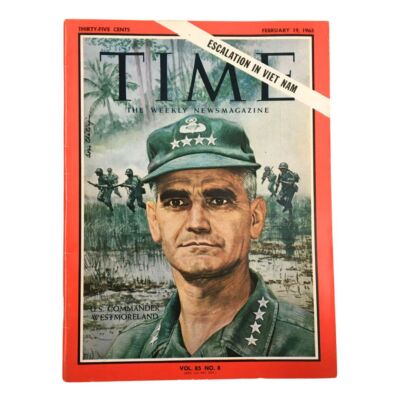 VTG Time Magazine February 19 1965 U.S. Commander Westmoreland No Label ...