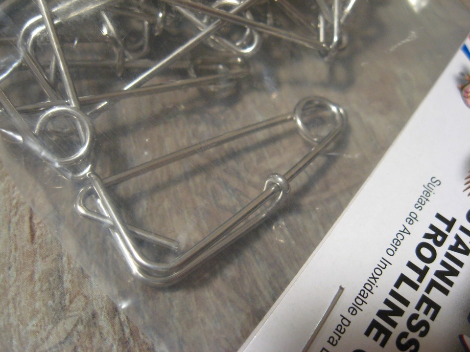 25 Eagle Claw Trotline Trot Line Clips - 2" SS Minnow Crab Trap Clips ...