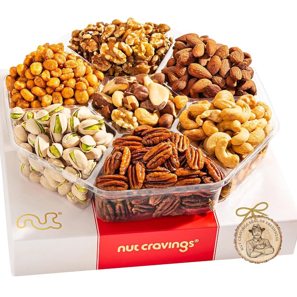 7 Piece Nut Assortment Gourmet Collection - Holiday Mixed Nuts Gift ...