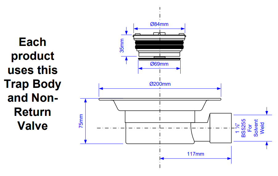 McALPINE Shallow Wet Room Shower Gully Drain VSG1T6SS for Tiled Floor ...