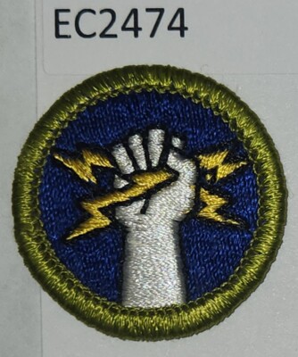 Boy Scout Merit Badge Electricity Vertical Sitch Background Blue Waffle ...