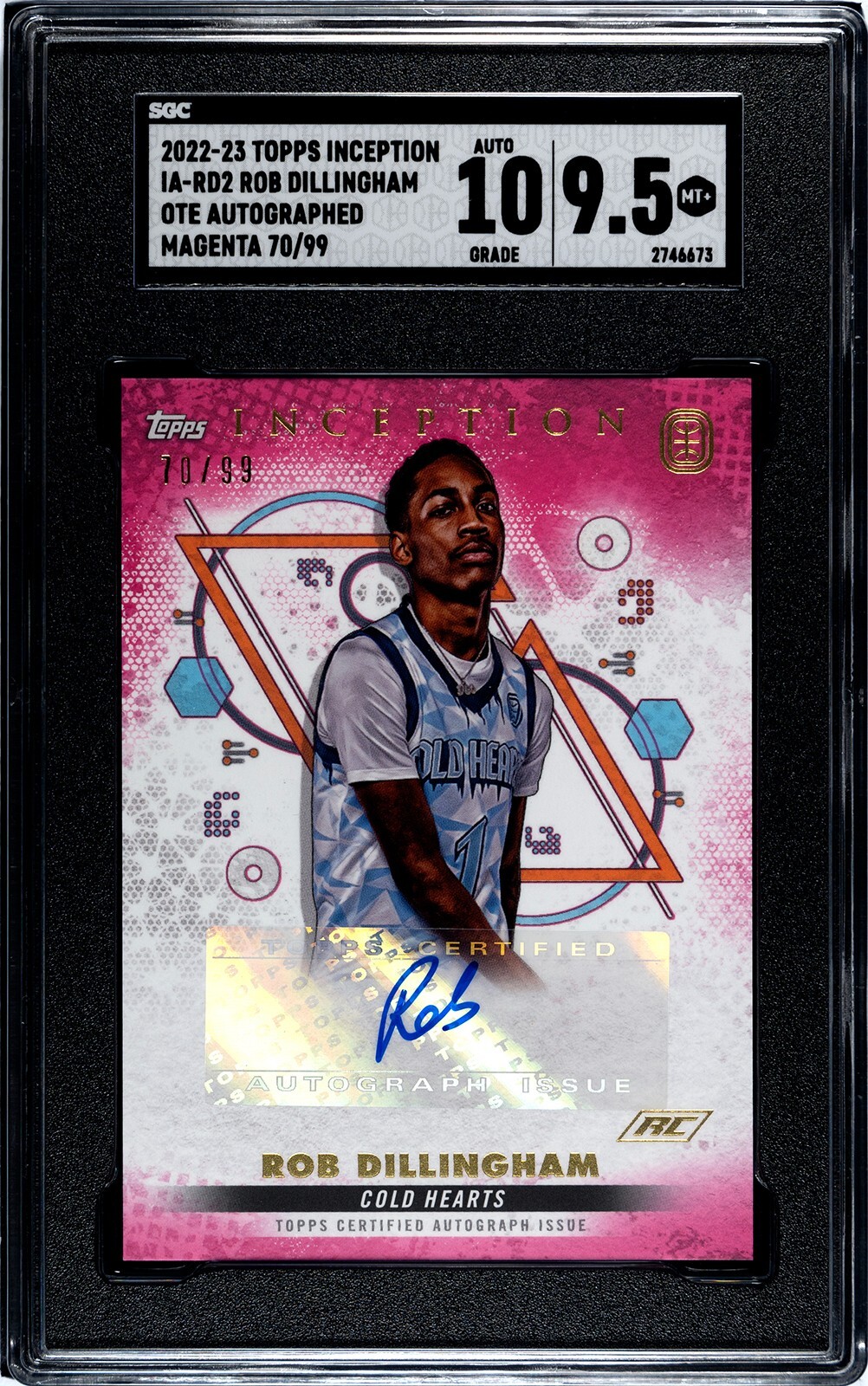 2023 TOPPS INCEPTION OVERTIME ROB DILLINGHAM RC AUTO PINK 70/99 GRADED ...
