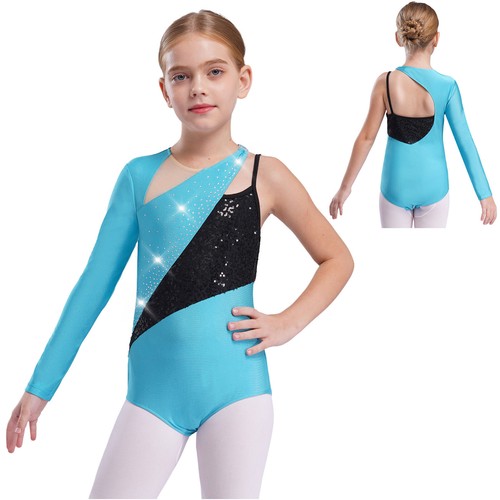 Kids Girls Leotard Dancing Bodysuit Dance Rompers Workout Unitard Gym ...