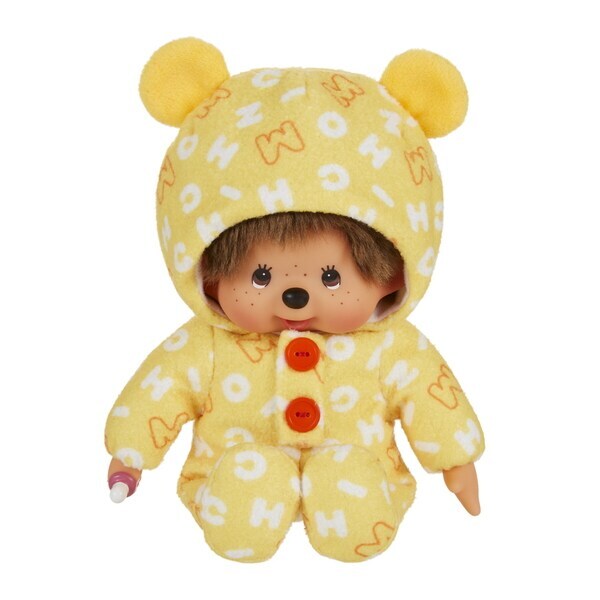 Sekiguchi 204939 Monchichi Plushie S Print Romper Monchichi-kun (Yellow ...