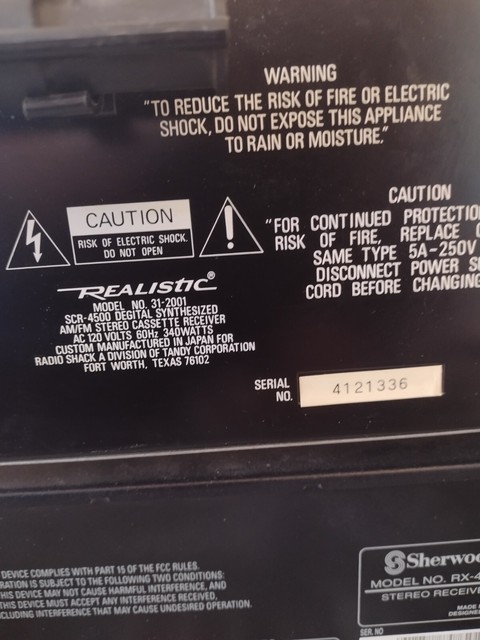 Realistic SCR-4500 Digital Synthesized AM/FM Stereo Cassette Receiver ...