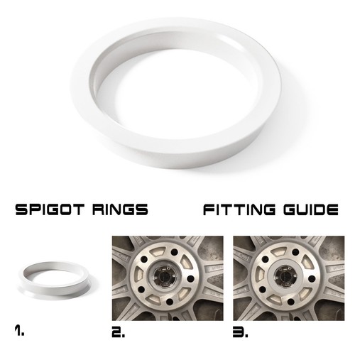 Set of 4 PA12 (Nylon) Car Hub Centric Rings (Spigot Rings) 87.0mm (OD ...