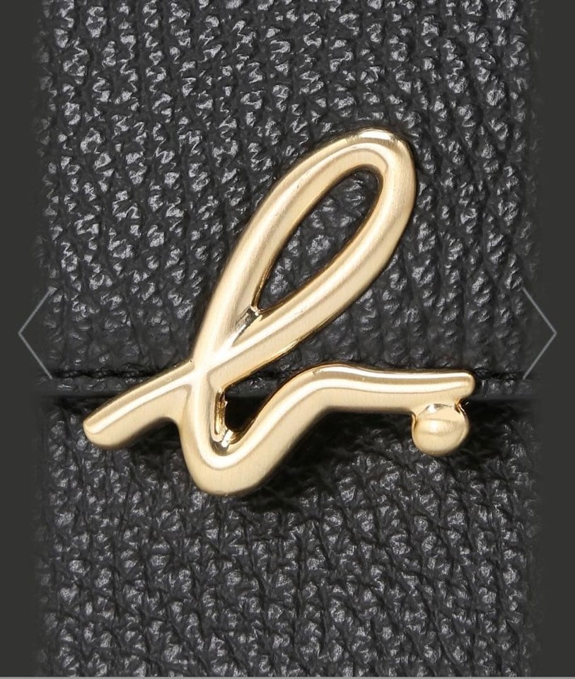 agnes b Black Leather 2Way Shoulder Bag with Adjustable Strap and Gold ...