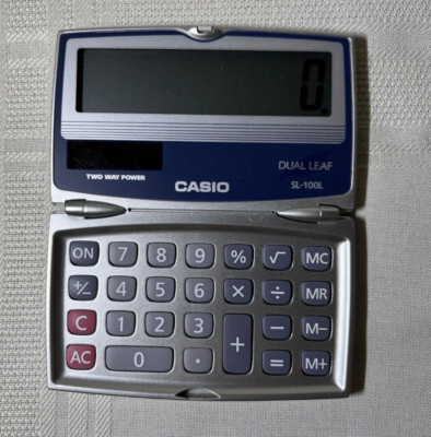 Casio - SL-100L - Dual Leaf - Solar / Battery Power Pocket Electronic ...