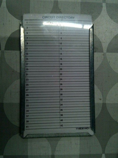 Eaton 114B361HO1 42 Slot Circuit Directory Card for sale online | eBay