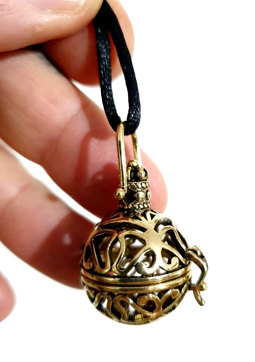 Angel Caller Locket Necklace Harmony Ball Butterfly Hinged Tie Cord ...