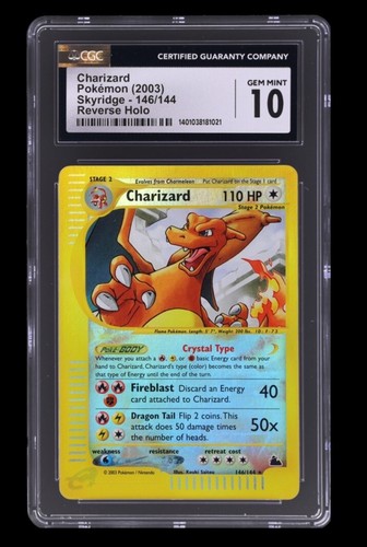 Crystal Charizard Skyridge Reverse Holo CGC 10 | eBay