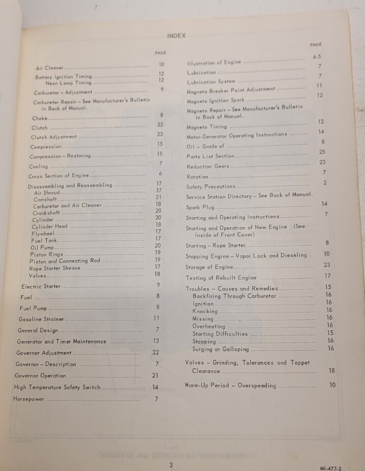 VTG 1954 WISCONSIN AIR COOLED HEAVY DUTY ENGINES Models ACN BKN Manual ...