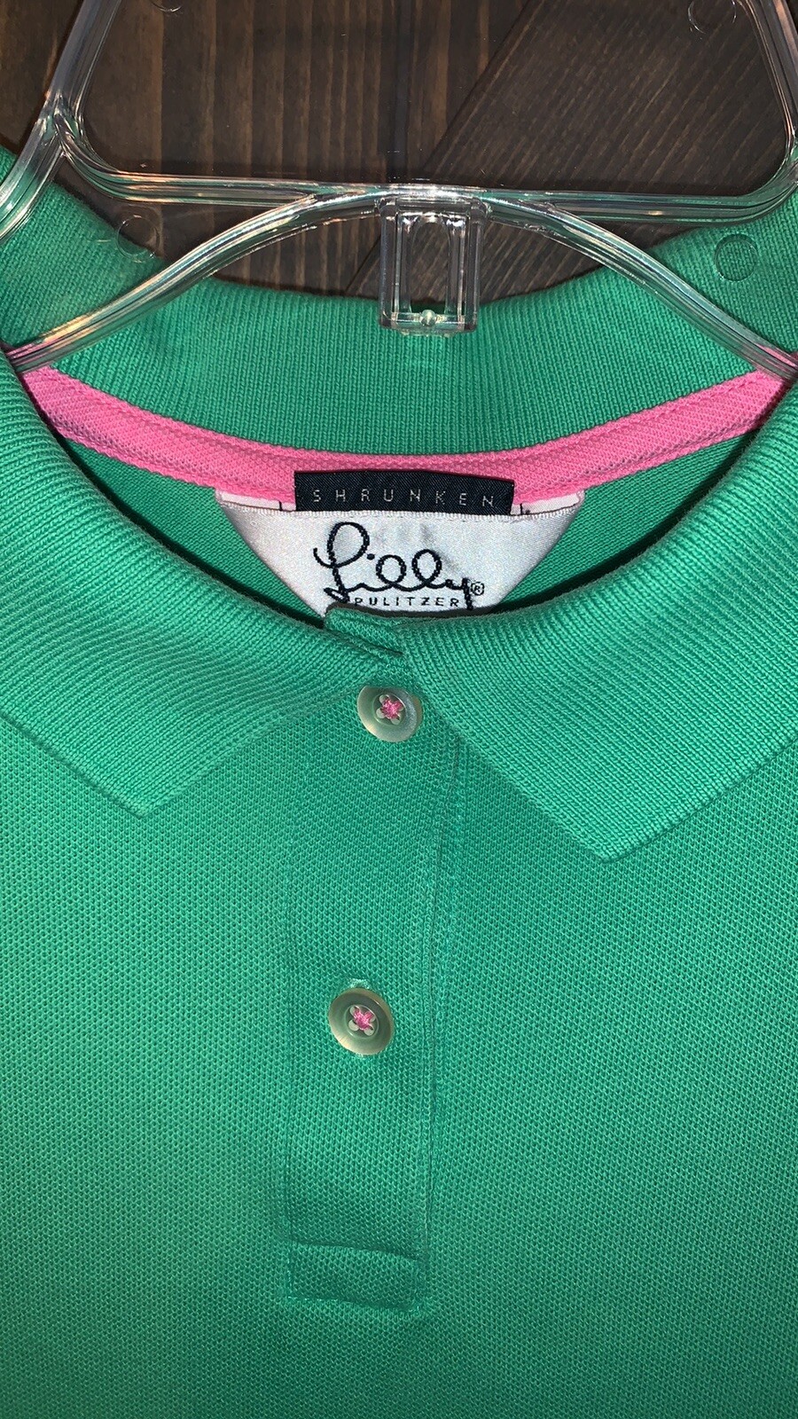 Lilly Pulitzer Preppy Green Polo Shirt Size Medium - Gem