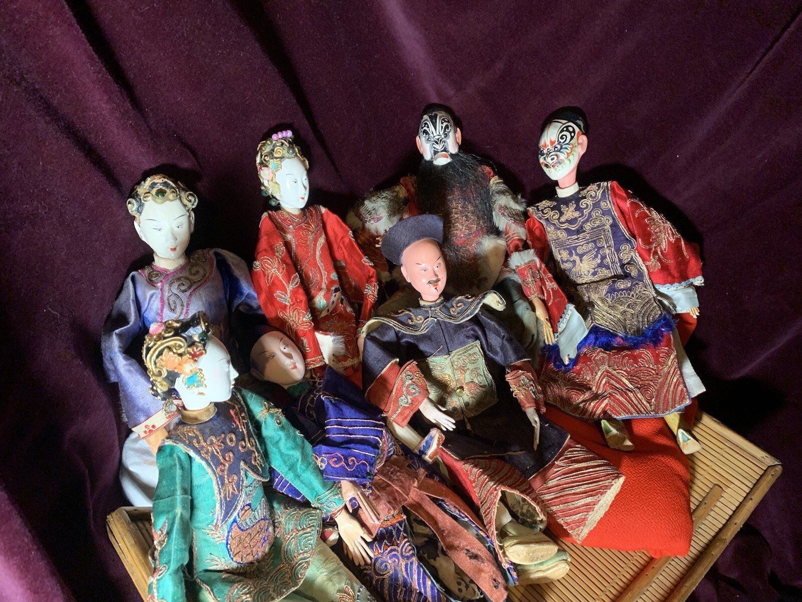 ANTIQUE 11" CHINESE OPERA DOLL SPECTACULAR EMBROIDERED* SCULPTED ...