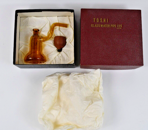 Vintage TOSHI Glass Water Pipe 125 Bong Smoking Tobacco JAPAN in ...