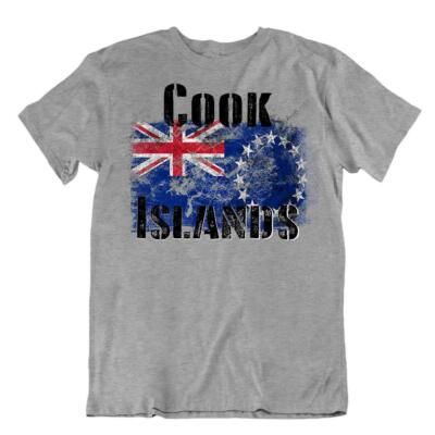 Cook Islands Ensign flag Tshirt T-shirt Tee top city map peaceful ...