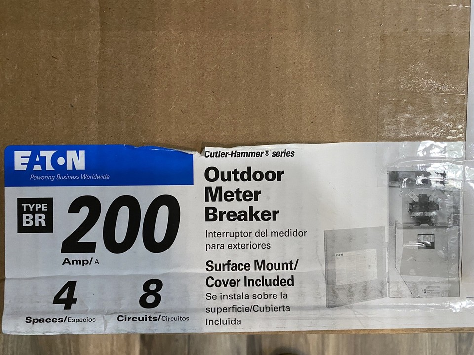 Eaton 200 Amp Outdoor Meter Base Main Breaker Combo *Duke Energy ...