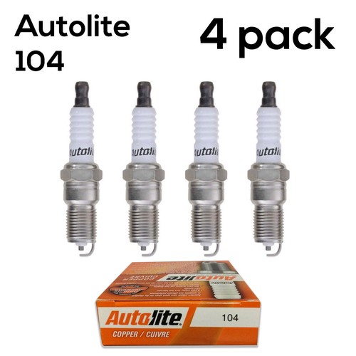 (4 pack) Autolite 104 Copper Spark Plugs Resistor | eBay