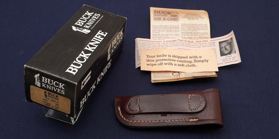 BUCK 550 King Charles 1992 Wood Handle Unused Vintage Knife Wood ...