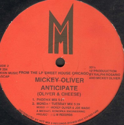 MICKEY OLIVER - Anticipate - 1989 M Records USA - M-204 | eBay