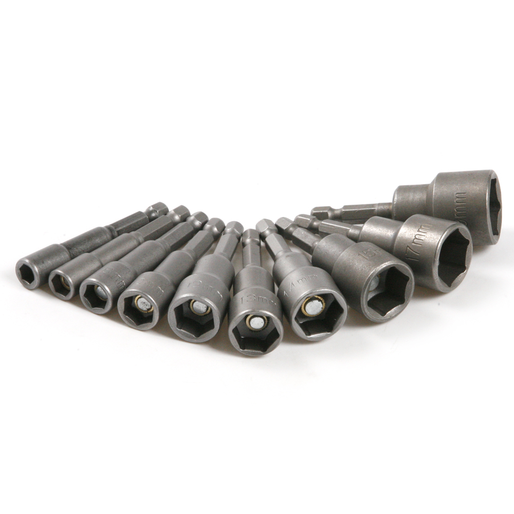 10pcs Magnetic Nut Driver Set 6~19mm Hex Socket Nut Setter Driver Bit ...