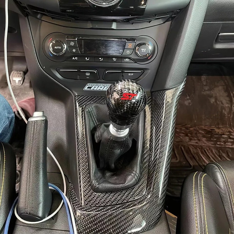 CARBON FIBER SHIFT ST GEAR STICK KNOB For FORD FOCUS MK2 MK3 MK4 FIESTA ...