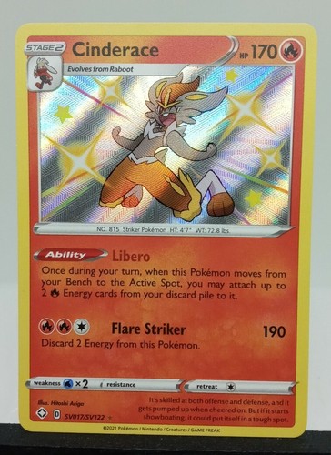 Cinderace Baby Shiny Vault SV017/SV122 Holo NM/M Shining Fates Pokemon ...