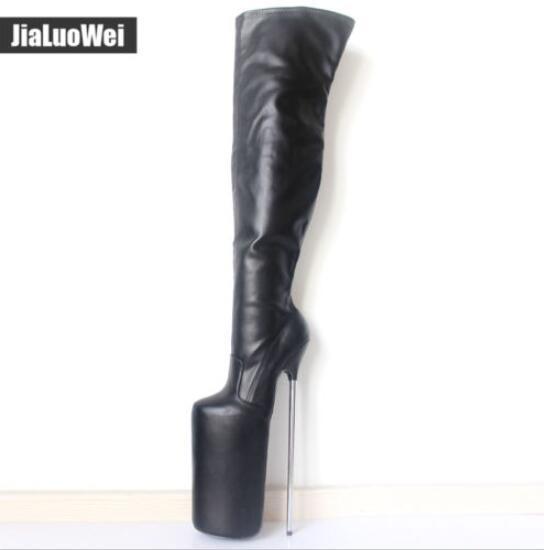 30CM Extreme High Heel Metal Heels Platform Zipper Over Knee Thigh High ...