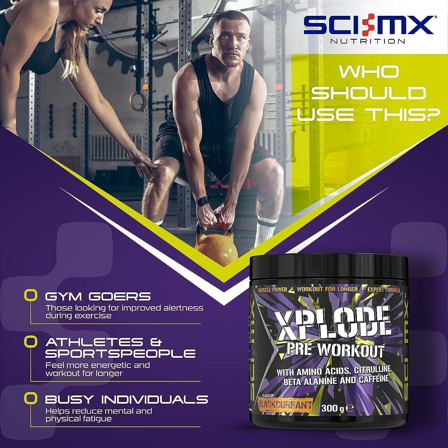 Sci-MX Xplode Pre Workout Powder 300g Strong Muscle Pump Extreme Energy ...
