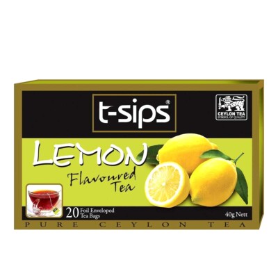 T SIPS Lemon Flavour Black Tea High Quality Premium 20 tea bags Best ...