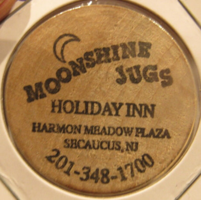 Vintage Moonshine Jugs Holiday Inn Secaucus, NJ Wooden Nickel - Token ...