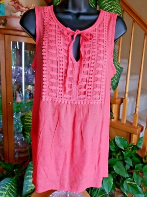 Per Seption Concept women`s Shirt Top Peach Small Sleeveless Rayon ...