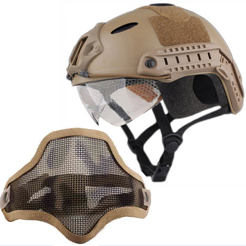 Tactical Airsoft Paintball Military Protective SWAT Helmet w/ Goggle | eBay