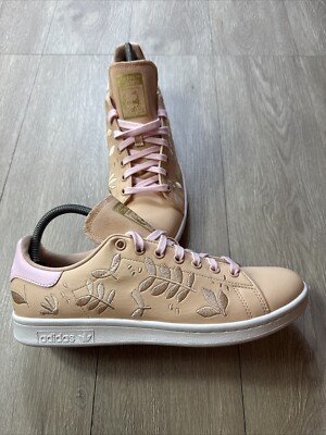 Adidas Stan Smith Embroidered Floral Halo Blush Women’s Sneakers Size ...