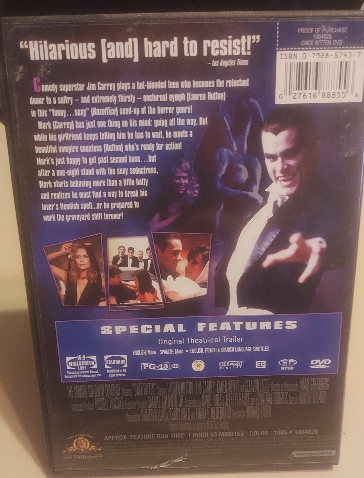 ONCE BITTEN DVD MOVIE JIM CARREY 1985 RARE OOP | eBay