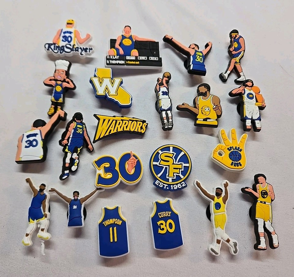 GOLDEN STATE WARRIORS NBA BASKETBALL Kids Shoe Charms For CROCS (21 PC ...