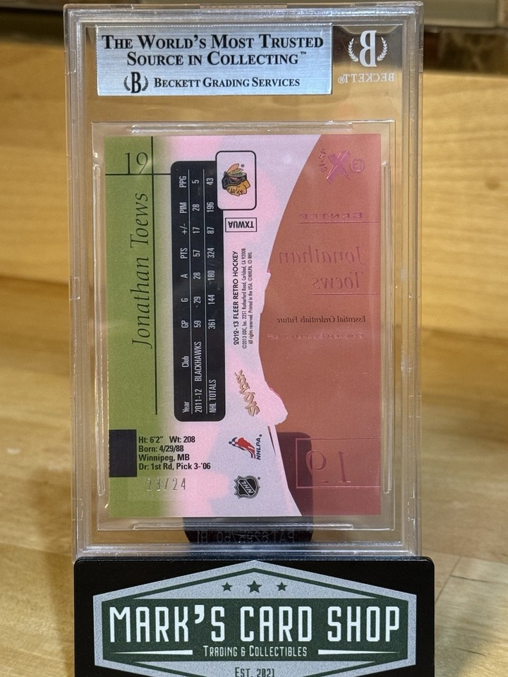 2012-13 Fleer Retro Hockey Jonathan Toews E-X 2001 #/24 BGS 9 Mint | eBay
