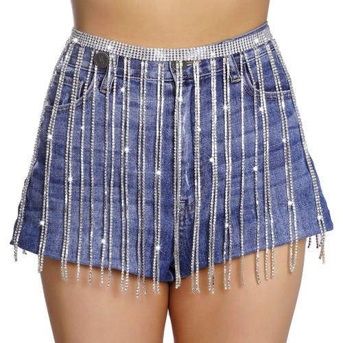 Women's Rhinestone Body Chain Belt, Gold Silver Belly Dance Rave ...