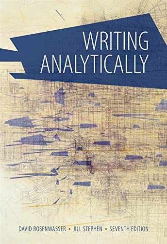 Writing Analytically - Paperback, by Rosenwasser David Stephen Jill ...