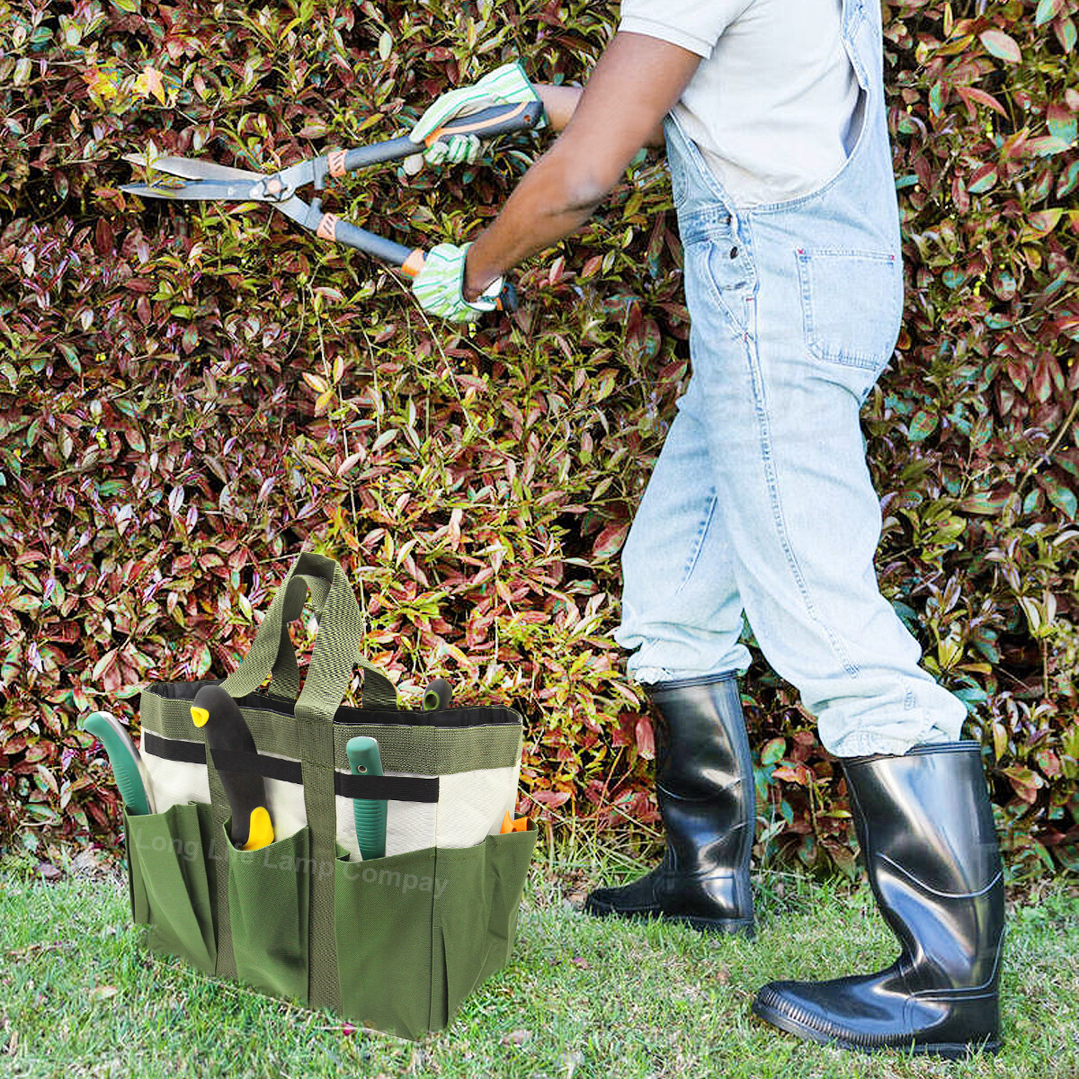 Garden Tool Bag 8 Pockets Tool Storage Organiser Tote DIY Kit Gardener ...