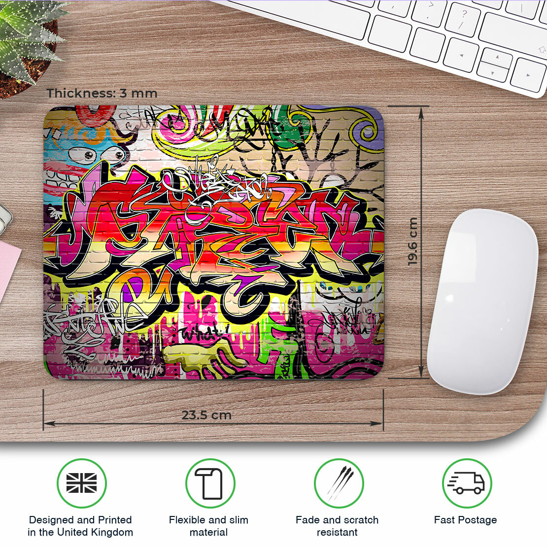 Computer Mouse Mat - Cool Funky Graffiti Wall Art Artistic Fun Office ...