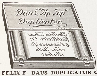TIP-TOP Felix F.Daus Duplicator Co Old Paper Copier Office Machine 1903 ...