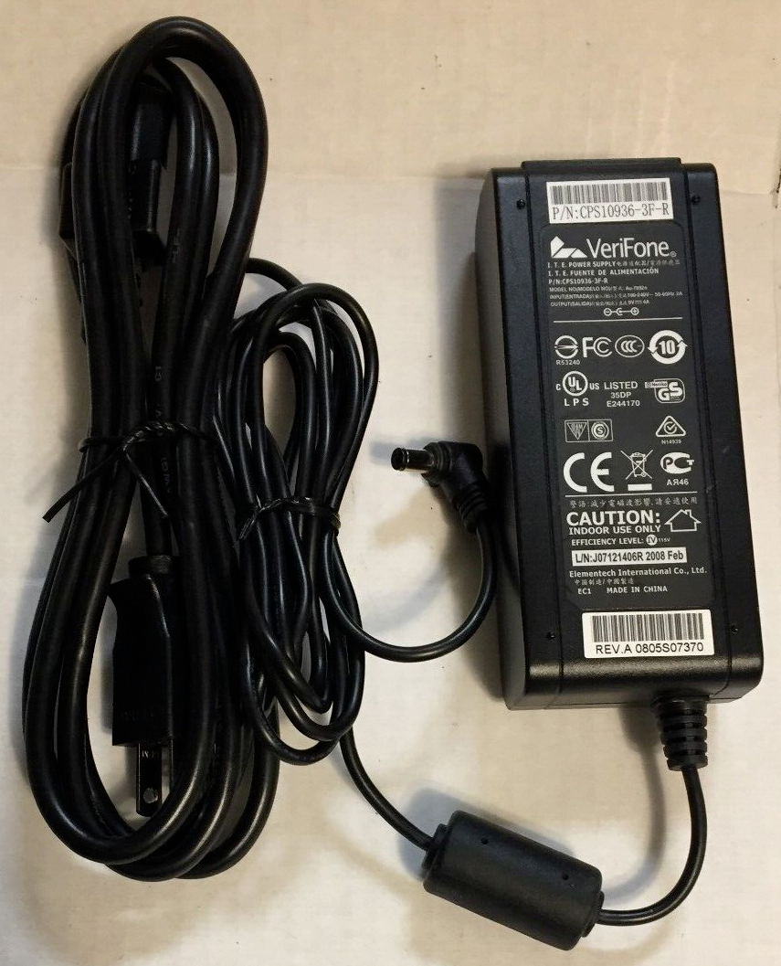 VeriFone VX570 Power Supply Cable Adapter with Cord CPS10936-3F-R AU ...