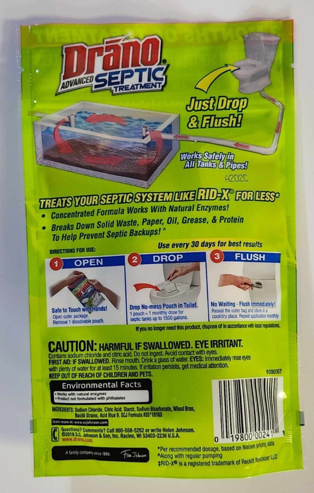 Drano Advanced Septic Treatment: Commercial Line No Mess Dissolvable 3 ...