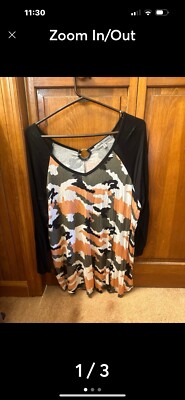 NWOT absolutely famous size, extra large camo three-quarter inch sleeve ...