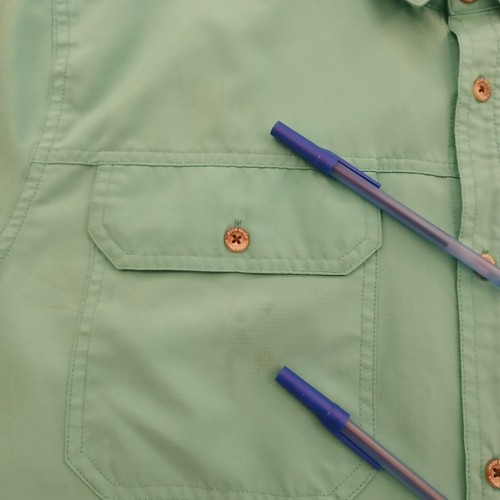 Eddie Bauer Shirt Mens XXL Light Green Short Sleeve Button Up ...